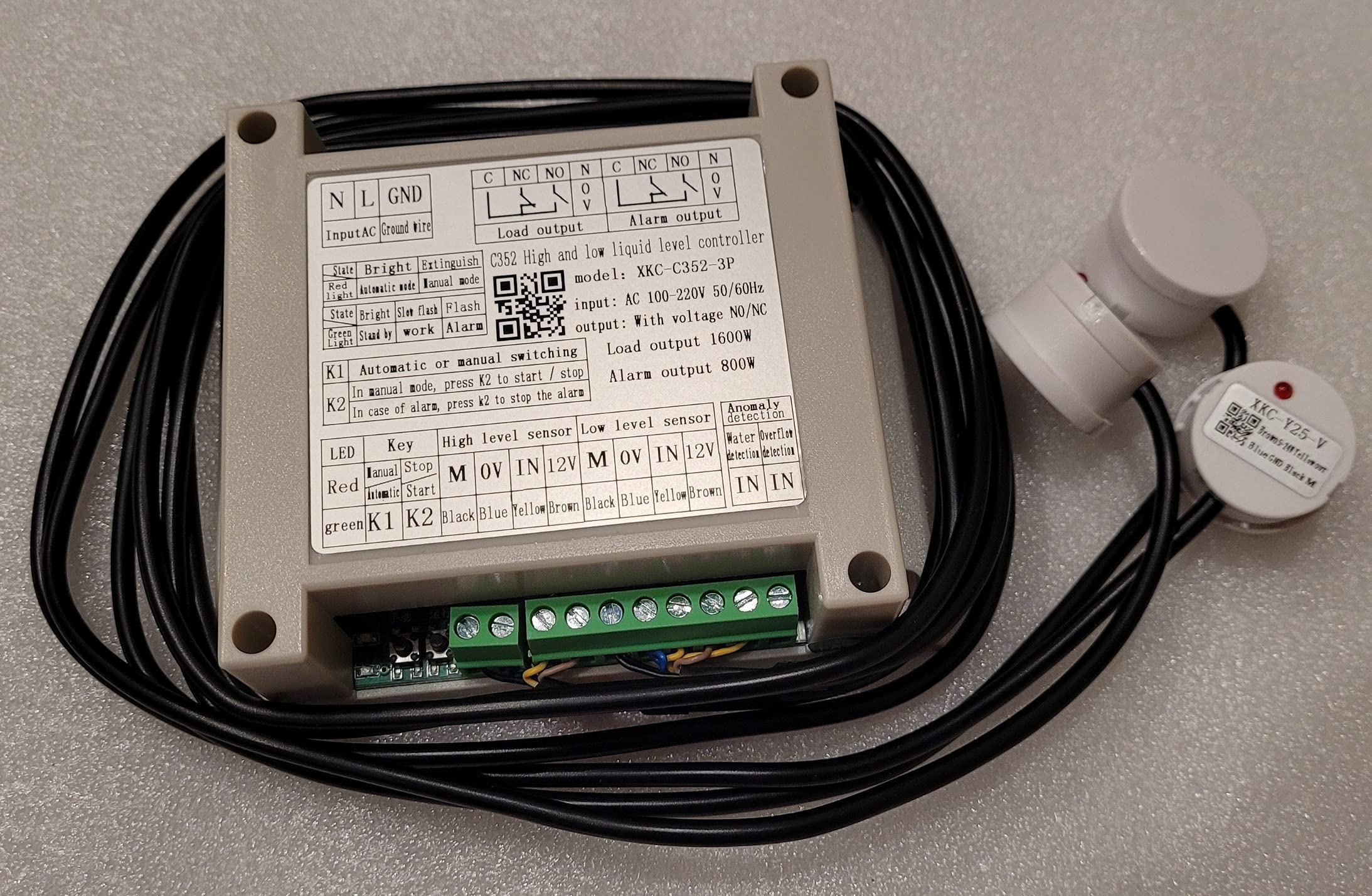 Electronic Nuts Fully Automatic Water Level Controller Water Tank Automatic Filling System Water Pump Controller with Three Non Contact/Contactless Water Level Sensors