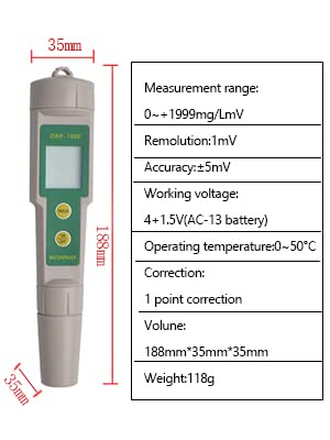 OKJHFD Water Test Pen, 2 in 1 Digital ORP/Temp Meter Tester Aquarium Pool Hydroponic Water Monitor,Digital Water Quality Meter
