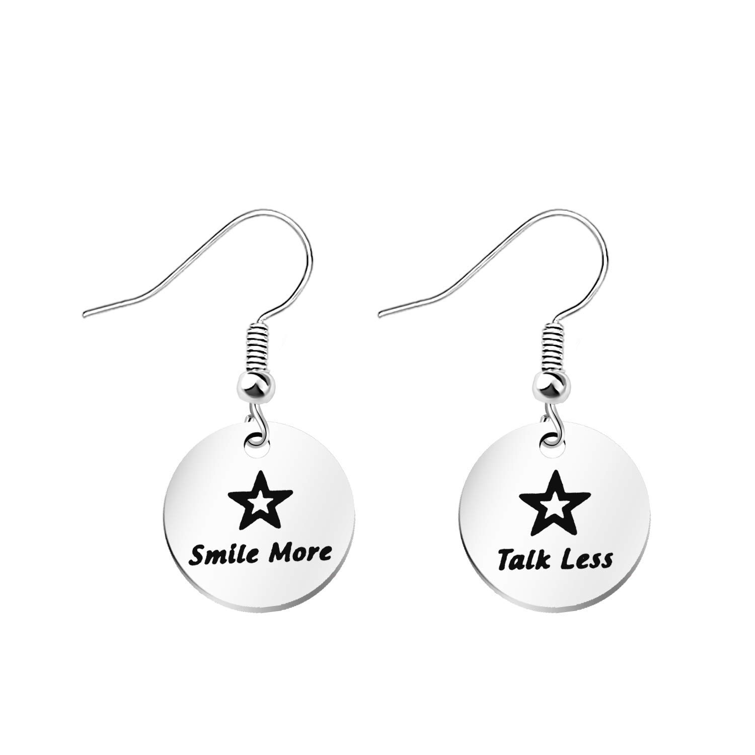 ENSIANTH Hamilton Broadway Musical Inspired Gift Talk Less Smile More Earring Theater Jewelry Gift for Her (Talk Less Earrings)