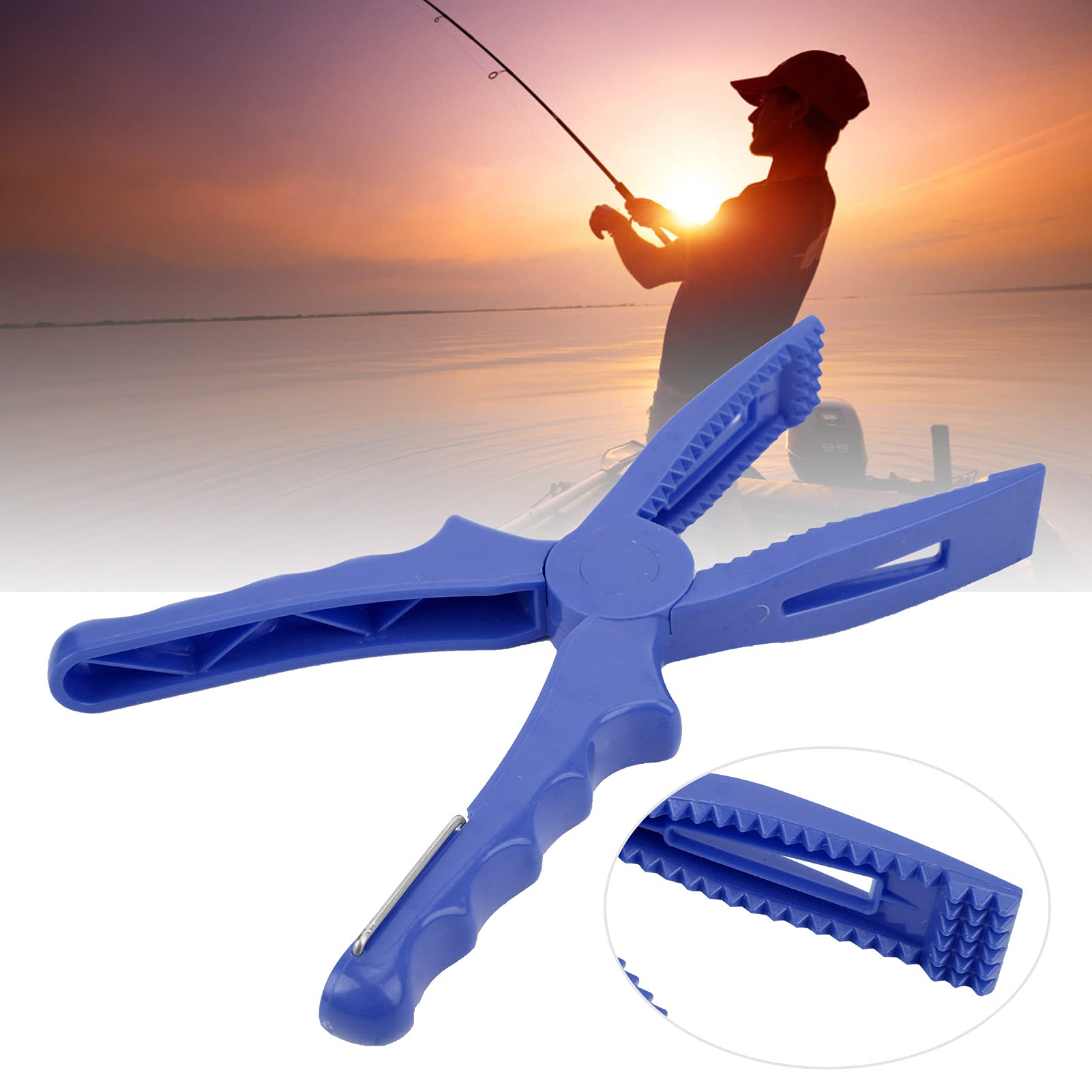 Fishing Pliers,Lightweight Durable ABS Fishing Clam Grip Tool Tackle Pliers Fishing Accessory(Blue)