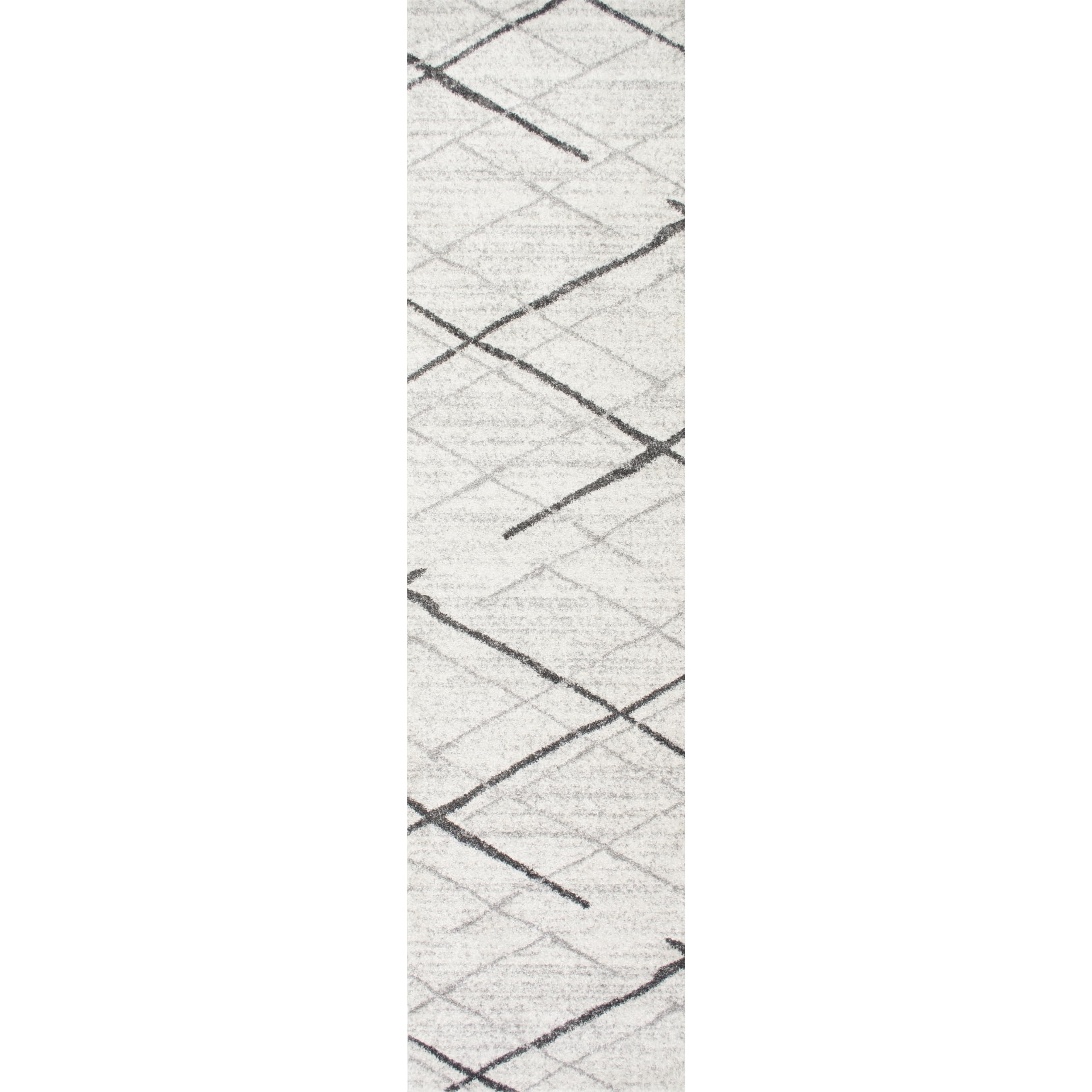 nuLOOM 2x9 Thigpen Contemporary Area Rug, Grey, Abstract Lines, Non-Slip Backing, Stain Resistant, For Bedroom, Dining Room, Living Room, Hallway, Office, Kitchen, Entryway