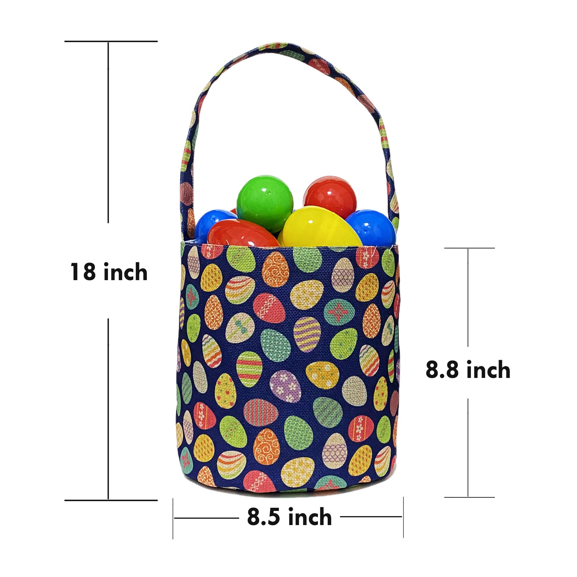 ETIUC Easter Eggs Basket for Kids Easter Eggs Hunt Bag Carrying Candy Gifts Bag Toys Bucket Burlap Linen Tote Easter Decorations