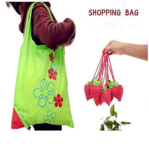 Garden Of Arts Stylish Beautiful Strawberry Eco-Friendly Nylon-Folding Shopping Bag
