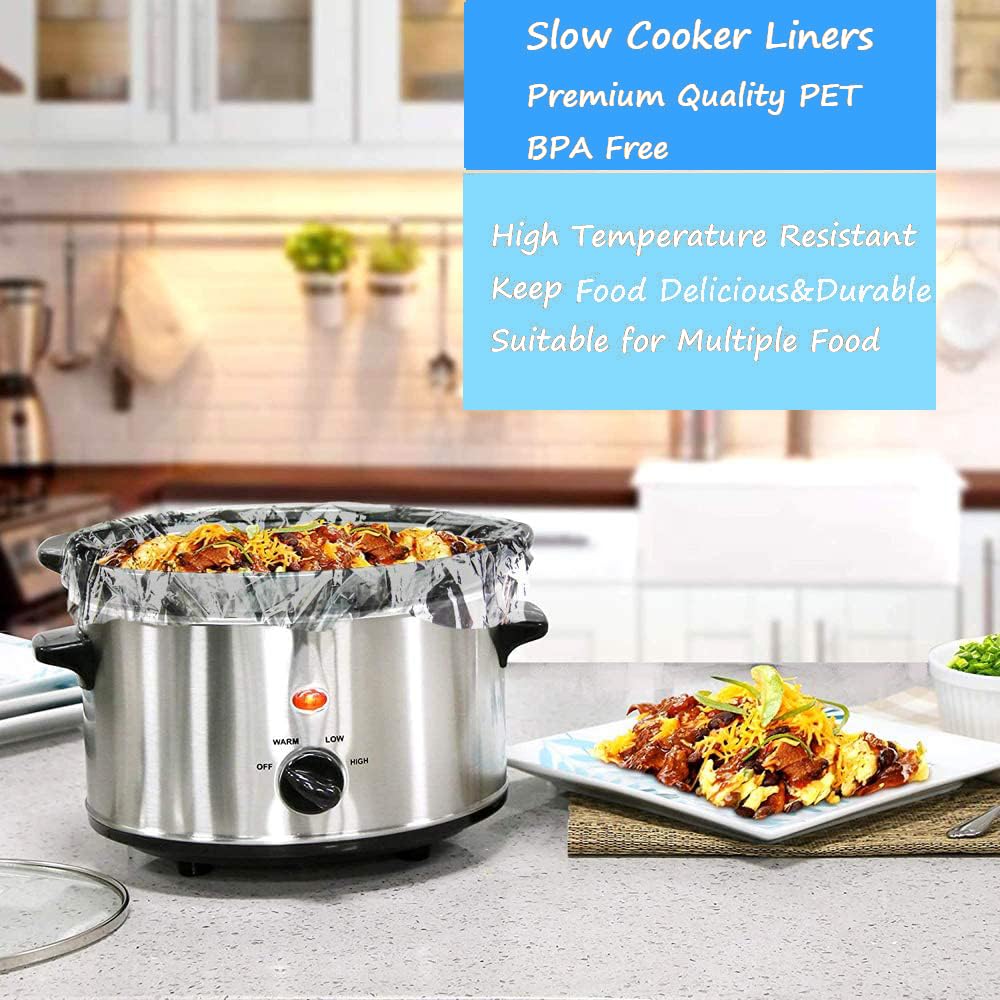Slow Cooker Liners Small Size Pot Liners Disposable Cooking Bags Fit 1QT to 3QT Suitable for Slow Cooker and Oval & Round Pot (16)