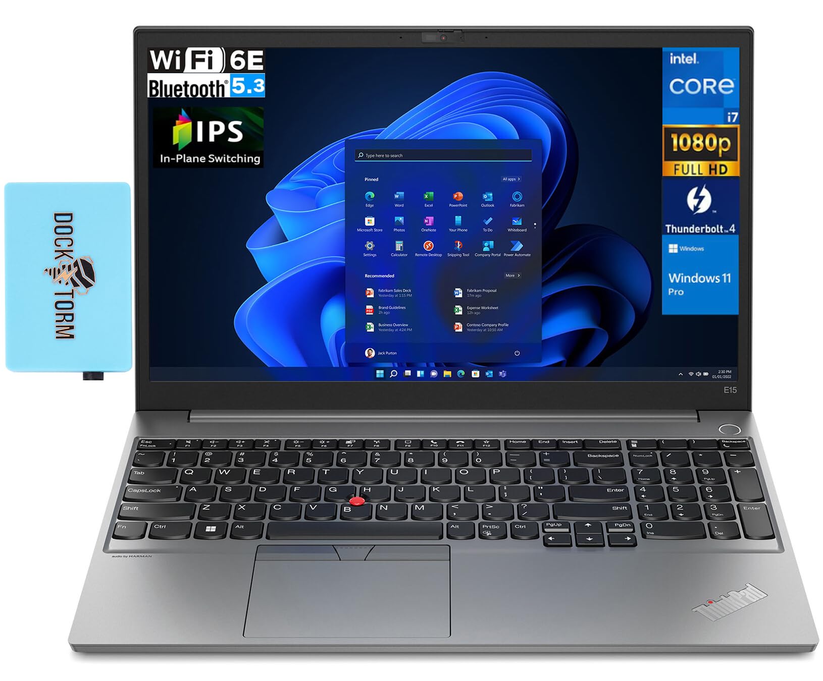 Lenovo ThinkPad E16 Gen 1 School & Business Laptop 16.0" IPS WUXGA (Intel i7-1355U, 16GB RAM, 512GB SSD, Backlit KYB, FP Reader, Thunderbolt 4, WiFi 6, W11P) w/DKZ USB Port Expander