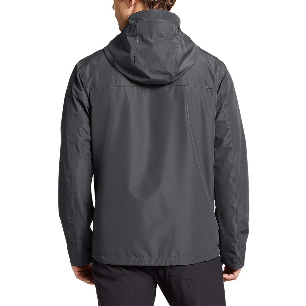 Eddie Bauer Men's Rainfoil Packable Jacket, Waterproof, Dark Smoke, Medium