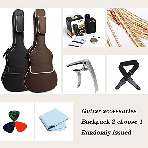Guitar Kit, String Instrument Electronic Guitar Acoustic Guitar , Beginner Classical Guitar Handmade Student Practice Adult Ballad Musical Instrument Can Carry ( Color : A-brown , Size : Long-105cm )