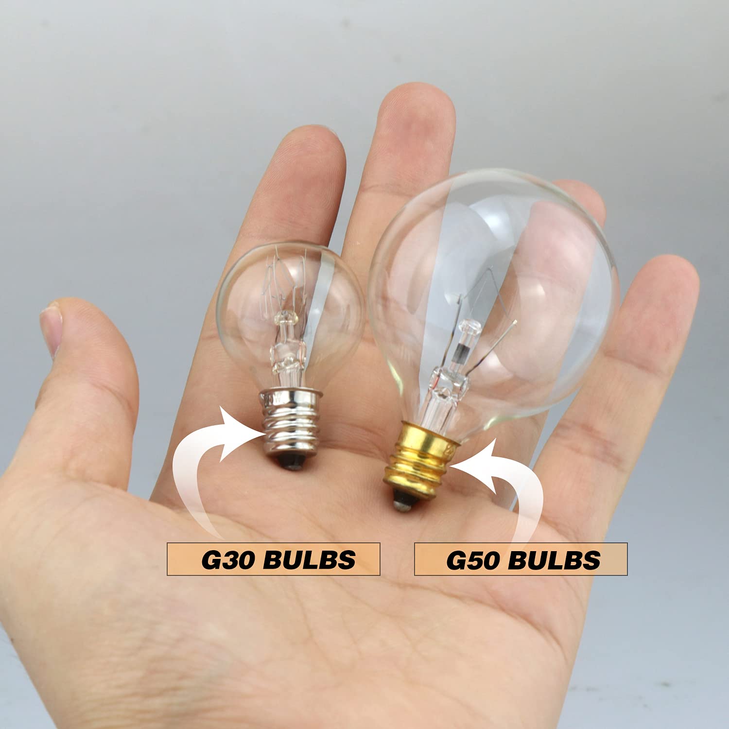 ETwinCoo G40 Replacement Light Bulbs 5 Watt Clear Globe Light Bulbs fits E12 Candelabra Base, Dimmable String Light Bulbs Replacement for Indoor Outdoor Patio Decor, 120 Volt (6 Pack)