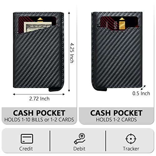 ECOZATU Slim Aluminum Card Holder Wallet,Minimalist Metal Mens Wallet,RFID Blocking Wallet For Men,Pop Up Wallets Men,Stealth Wallets for Men, 14+ Cards Holder Mens Wallets With 2 Cash Bands