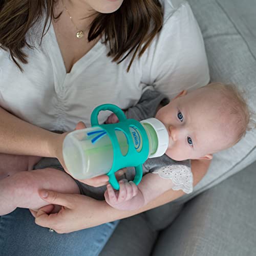 Dr. Brown's Milestones 100% Silicone Baby Bottle Handles, Wide-Neck, Removable Easy-Grip Transitional Sippy Cup Handles, Gray, 4m+, 1 Pack