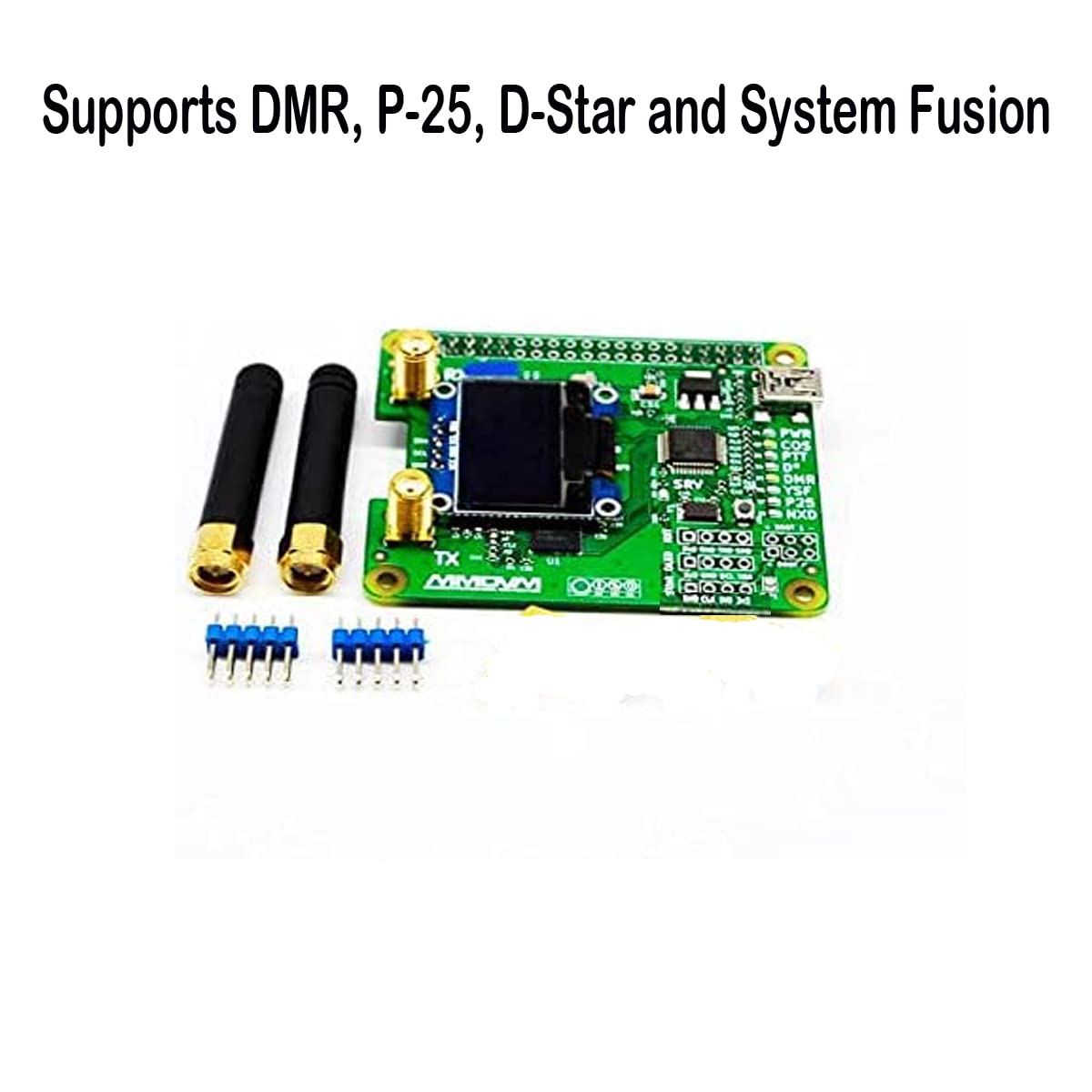 GOOZEEZOO MMDVM Duplex Hotspot Module Dual Hat V1.5.2 Support P25 DMR YSF NXDN DMR Slot 1 + Slot 2 for Raspberry pi with USB Port (with OLED)