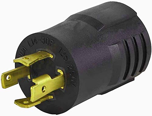 Fullsky FD-003 Male NEMA L14-30P Locking Plug 4 Prong to Female TT-30R 30Amp RV Adapter Output 125V