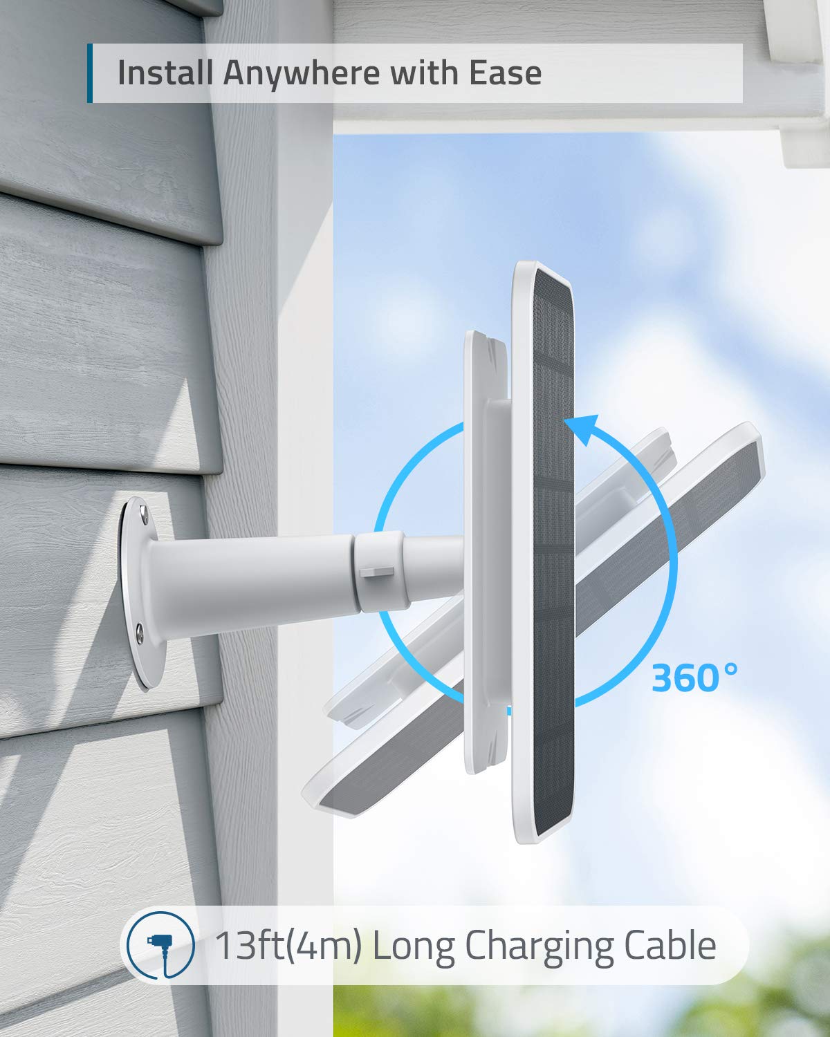 eufy Security eufyCam 2 Pro Wireless Home Security Add-on Camera & Certified eufyCam Solar Panel Bundle, 2K Resolution, No Monthly Fee, Continuous Power Supply, 2.6W Solar Panel