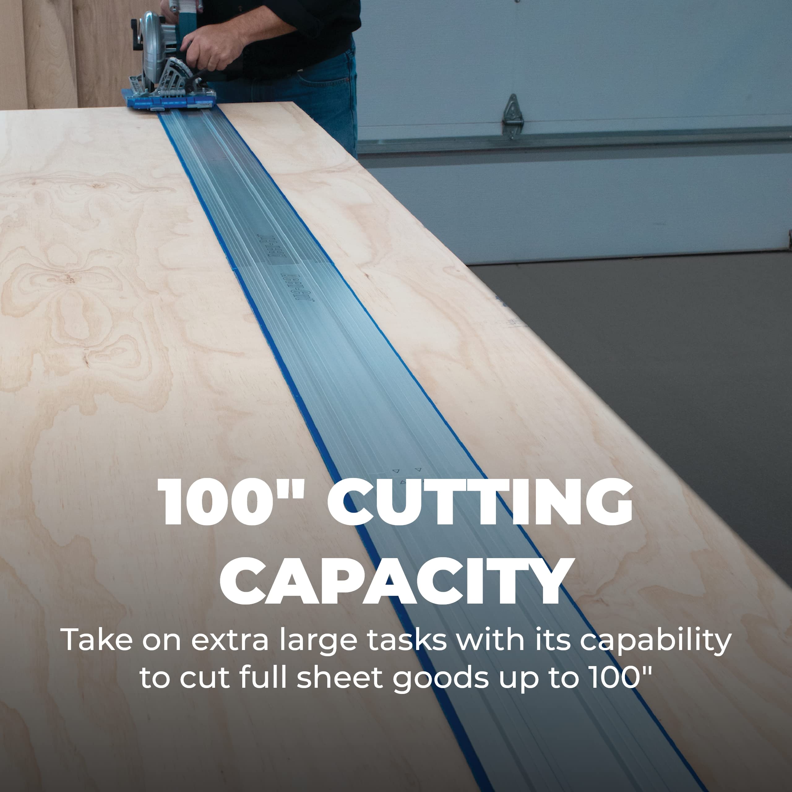 Kreg KMA3700 Accu-Cut XL - Track Saw Guide - With Universal Sled - Make Cross-, Rip- & Angled-Cuts Easily - Straight Cut Guide Track System - Circular Saw Track Guide