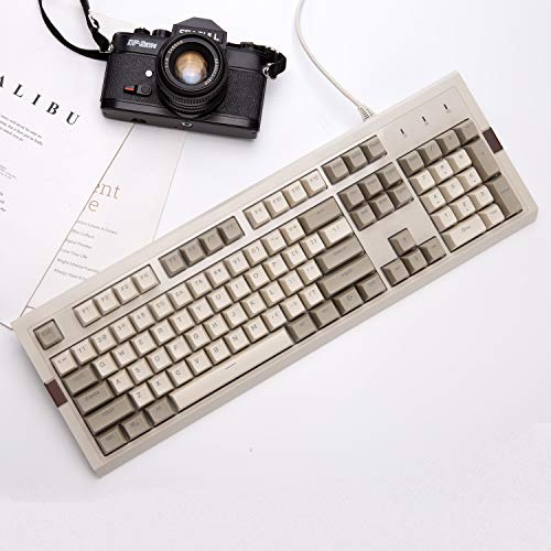 FIRSTBLOOD ONLY GAME. AK510 Retro Mechanical Gaming Keyboard - PBT SP Spherical Keycaps - Classic Grey-White Matching - RGB Backlight - Brown Switches
