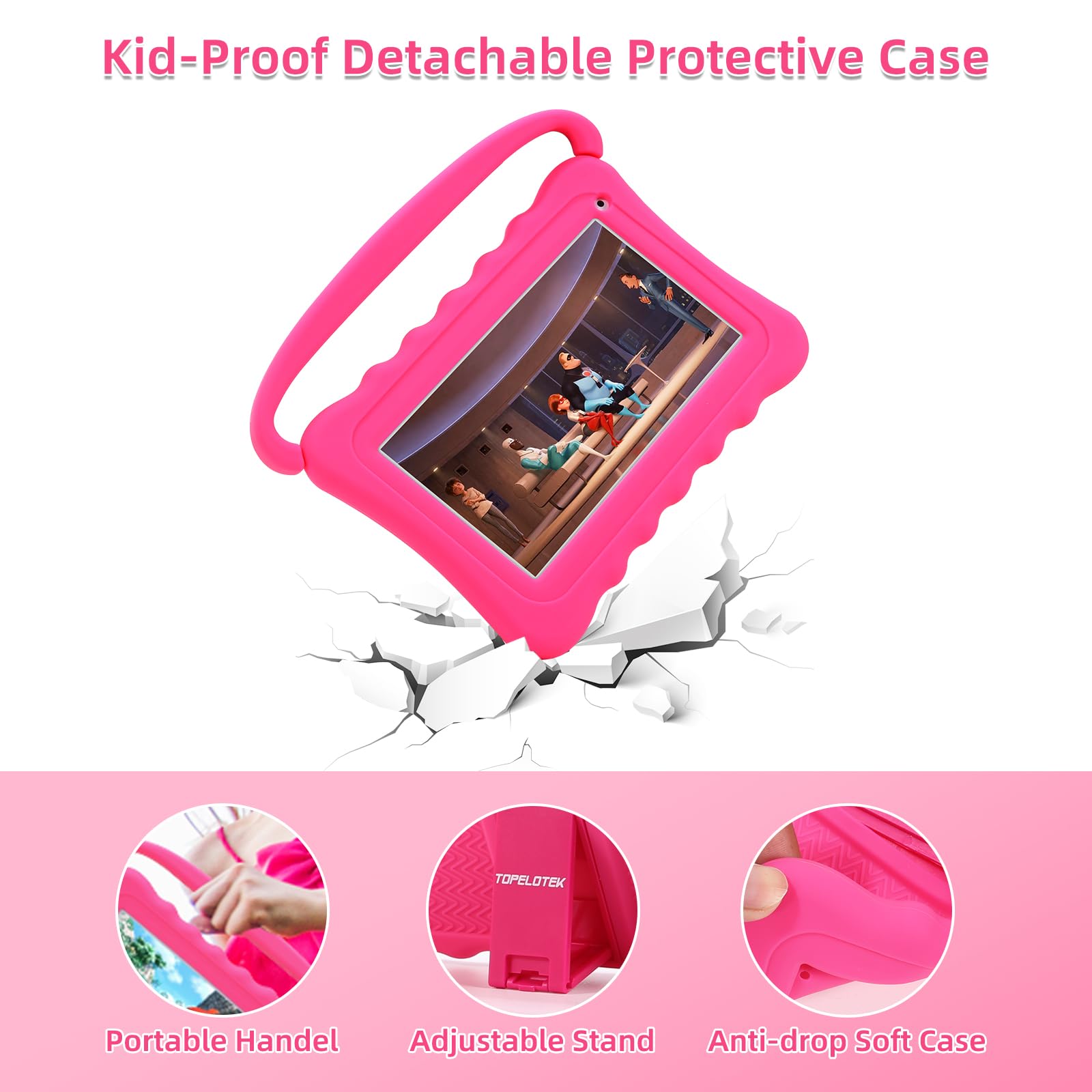 Kids Tablet for Toddlers Learning Tablet for Kids 7 inch 32GB Childrens Tablet with WiFi Dual Camera Shockproof Case Android Tablet with Parent Control Google Play Store YouTube Educational Games