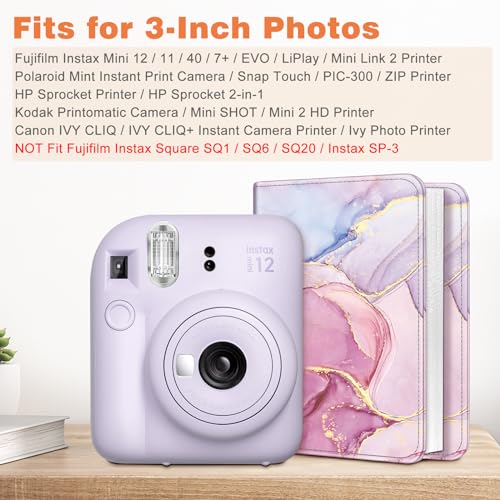Fintie Mini Photo Album for 3-Inch Film - 104 Pockets Album for Fujifilm Instax Mini 12/EVO/11/40 Instant Camera & Mini Link 2 Printer