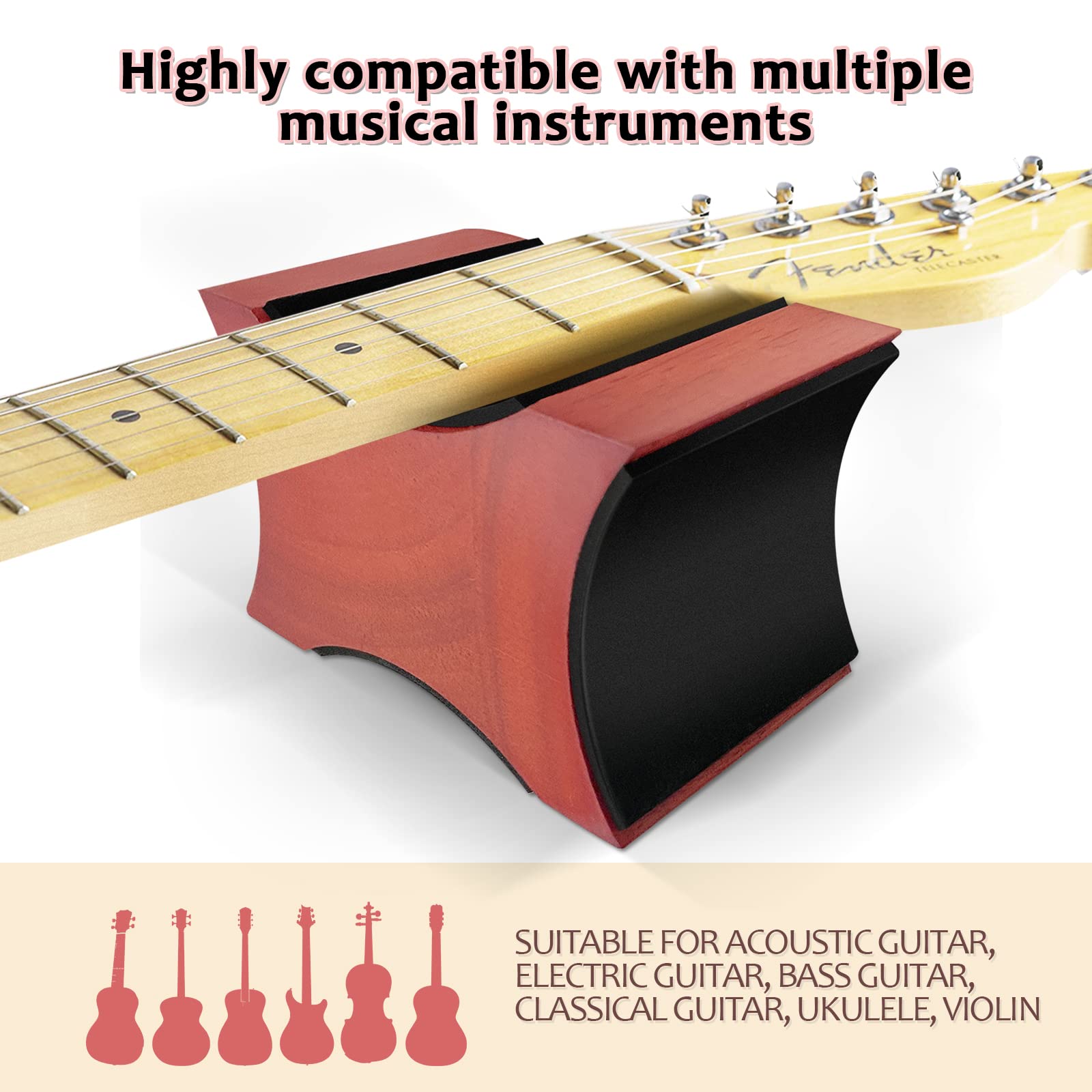 Guitar Neck Rest Guitar Neck Cradle Support Pillow String Instrument Repair Care Tool for Guitar Workstation, for Ukuleles, Violins, Bass, Pipa