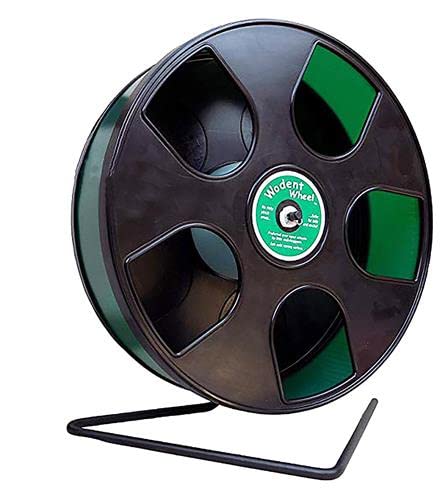 Wodent Wheel 11 Inch & Tail Shield - Running Wheel for Small Pets Bundled with Critter Pops Treats