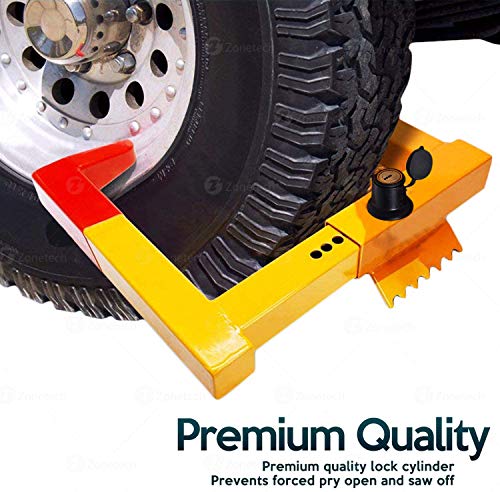 Zone Tech 2-Pack Security Wheel Chock Lock- Trailer Clamp Boot Tire Claw - Premium Quality Heavy Duty Stabilizer Anti- Theft -Protective for Parking Car, Trailer, Truck and SUV