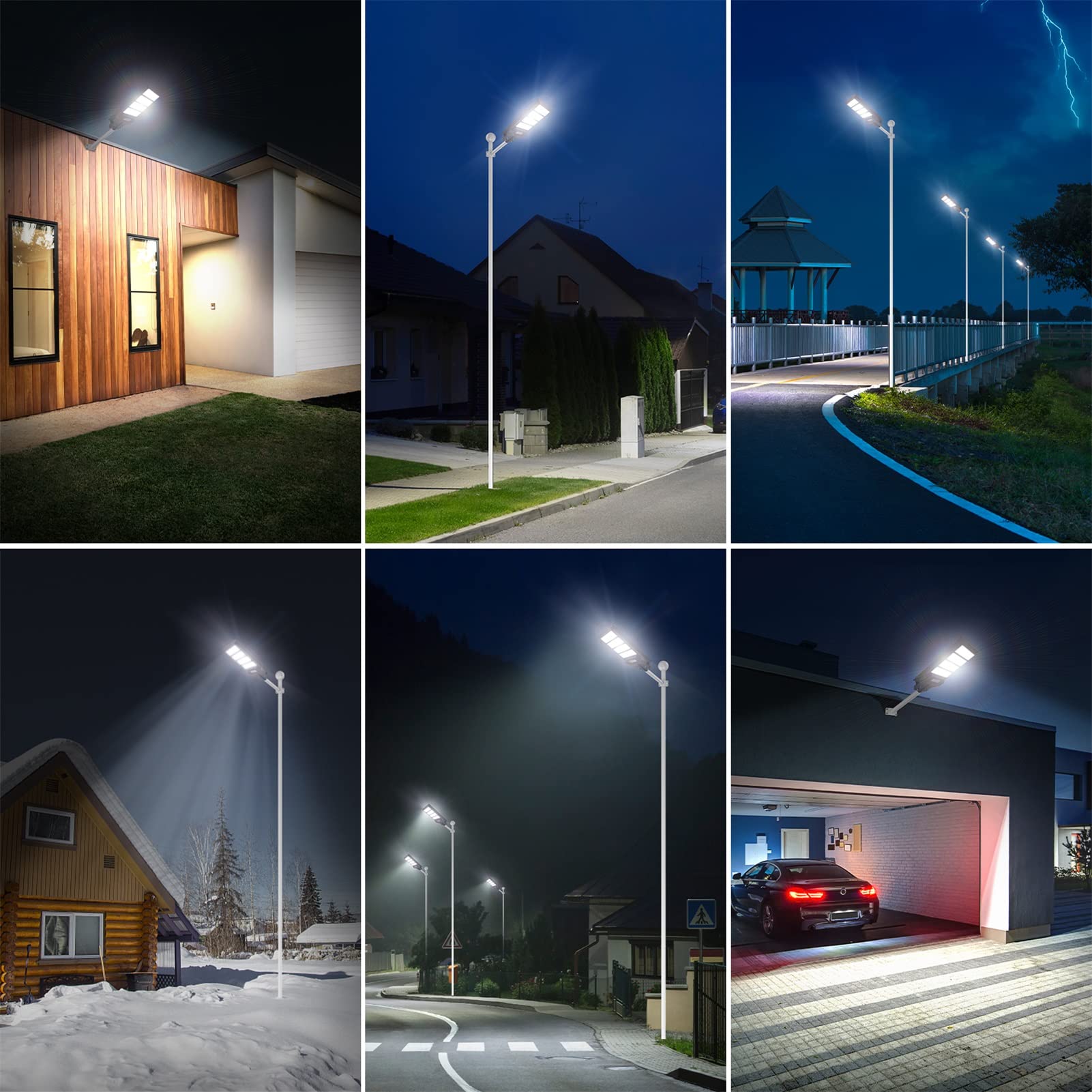 INSDEA 600W Solar Lights for Outside, 50000LM Dusk to Dawn Solar Street Light Motion Sensor, IP66 Waterproof Solar Security Flood Lights Outdoor for Garden,Yard,Parking Lot
