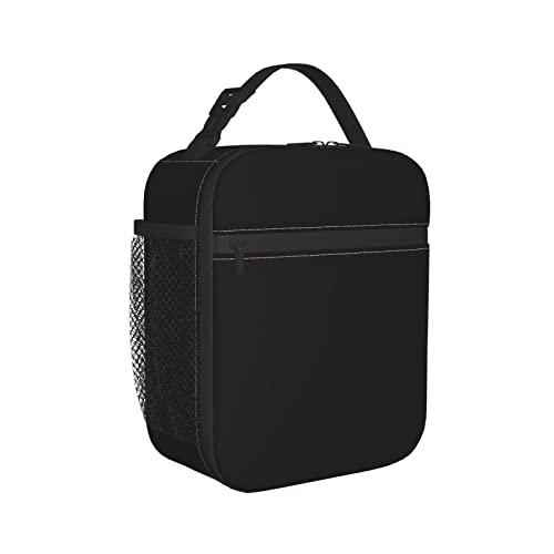 MDMEI Black Lunch Box Insulated Tote Lunch Bag for Adult Women Men Teen Boys Kids, Reusable Durable Freezable Thermal Cooler Bag for School Work Hiking Travel Picnic