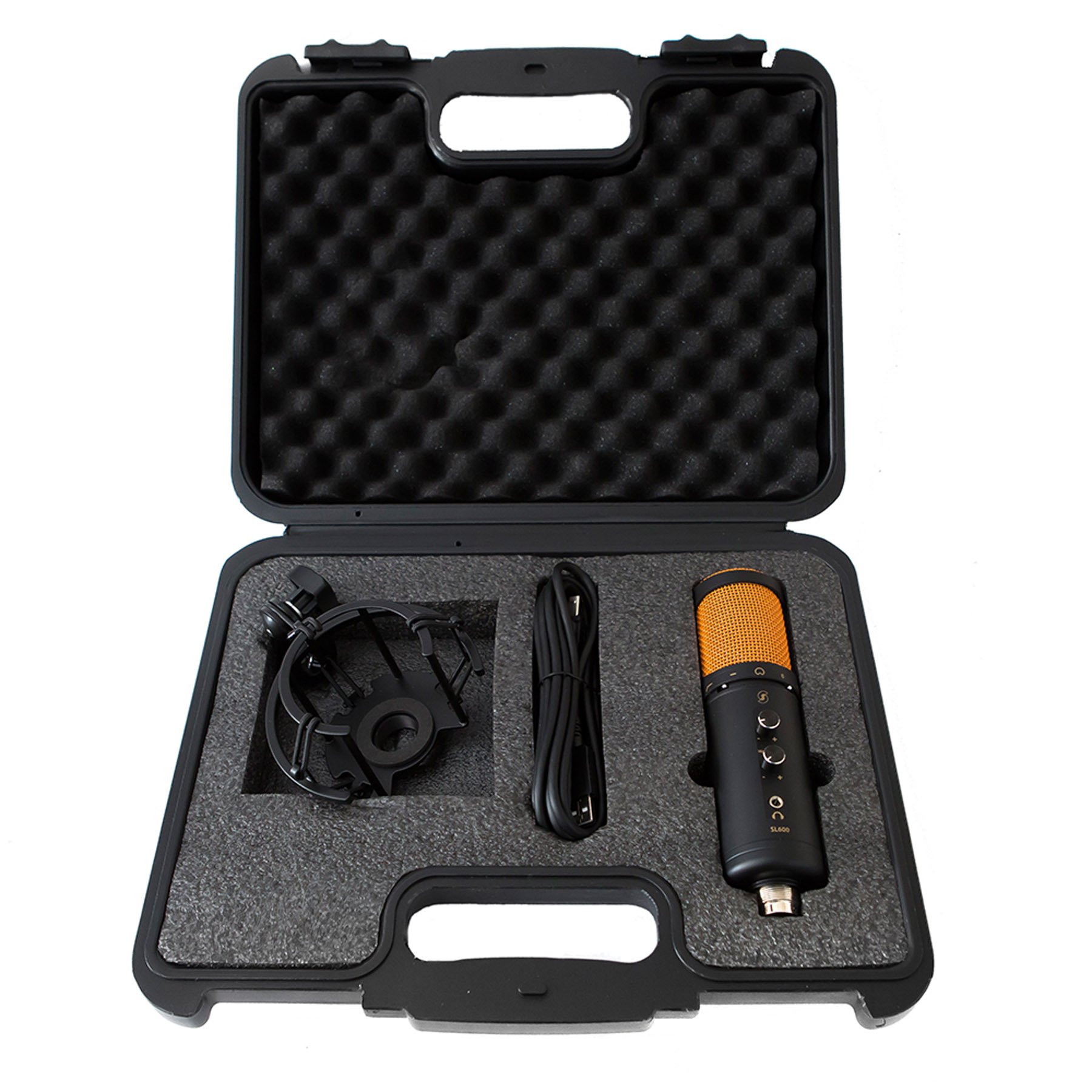 Editors Keys USB SL600 Microphone for Professional Studio Quality Audio for Sound Recording, Includes Shock Mount, Cable & Padded Storage Case