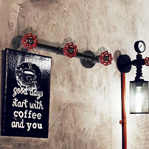 MENZOM Coat Rack Wall Mounted - 3 Hooks,Industrial Pipe Decor Single Coat Hook,Hooks for Hanging Heavy Duty,for Coat Hat Towel Purse Robes Mudroom Bathroom Entryway