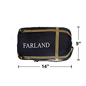 FARLAND Sleeping Bags 20℉ for Adults Teens Kids with Compression Sack Portable and Lightweight for 3-4 Season Camping, Hiking,Waterproof, Backpacking and Outdoors (Dark Grey Double, Rectangle)