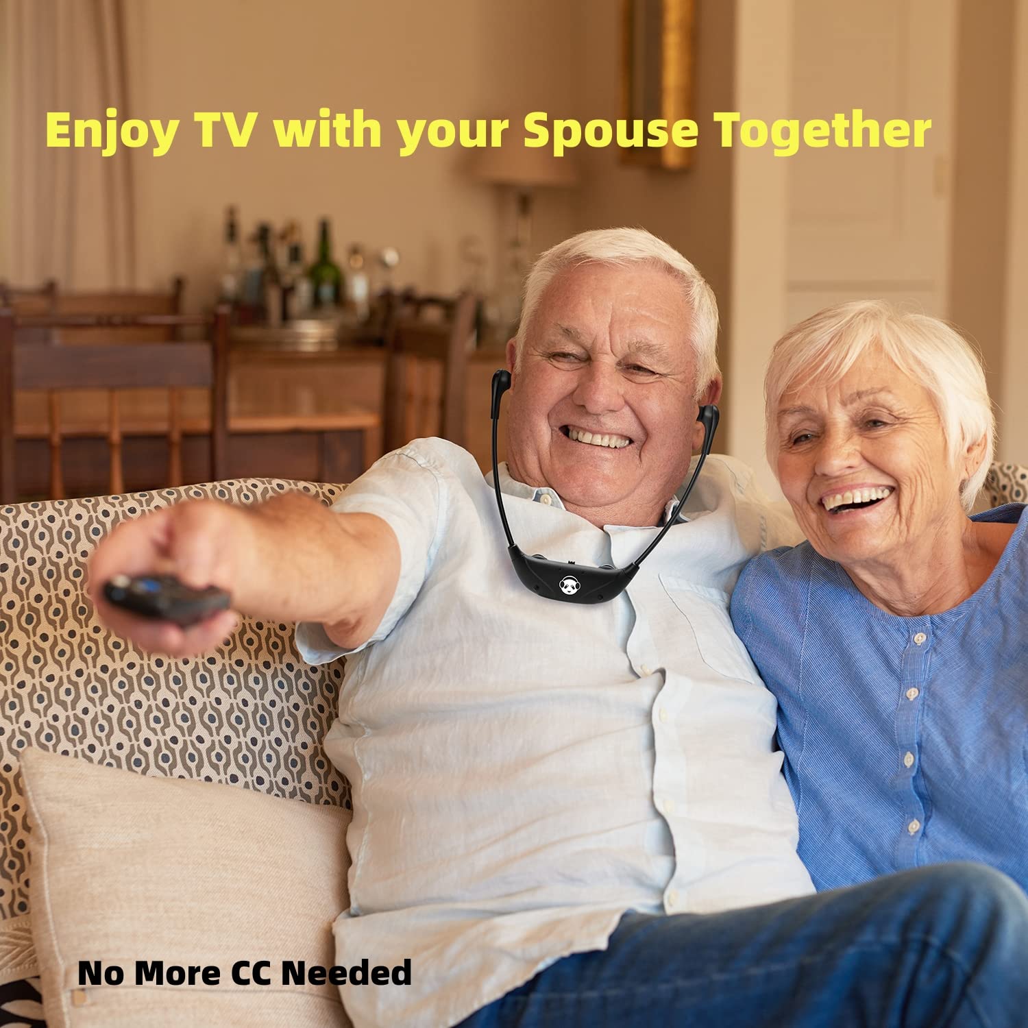 Earpanda Wireless TV Headphones for Hard of Hearing Seniors,TV Headset Work with Digital&Analog TVs,Bass-Treble& Internal MIC for Hearing Impaired