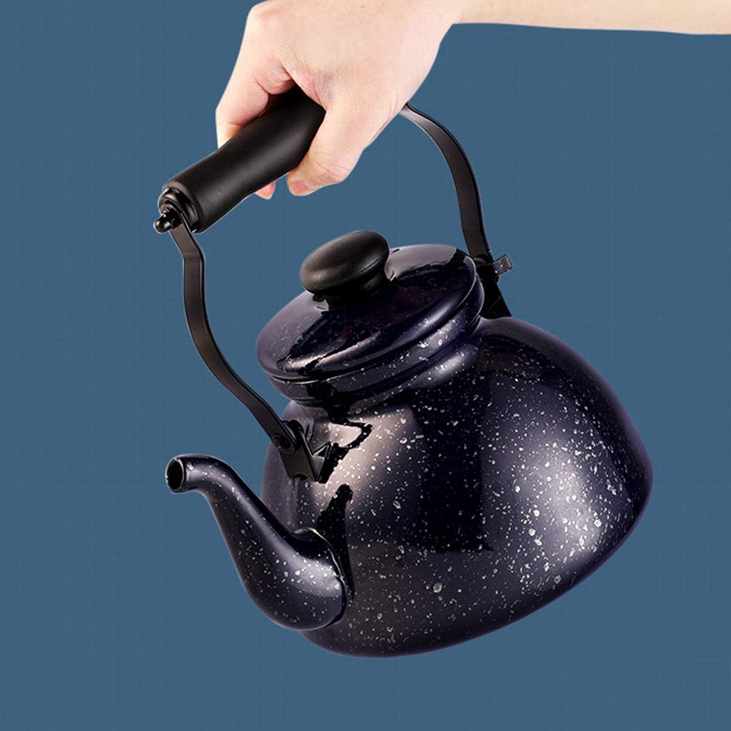 Enamel Kettle Blue Starry Sky Kettle Gas Large Capacity Teapot Whistling Teapot With Anti-scald Handle (2.5L, 84.5OZ) Multifunctional water kettle