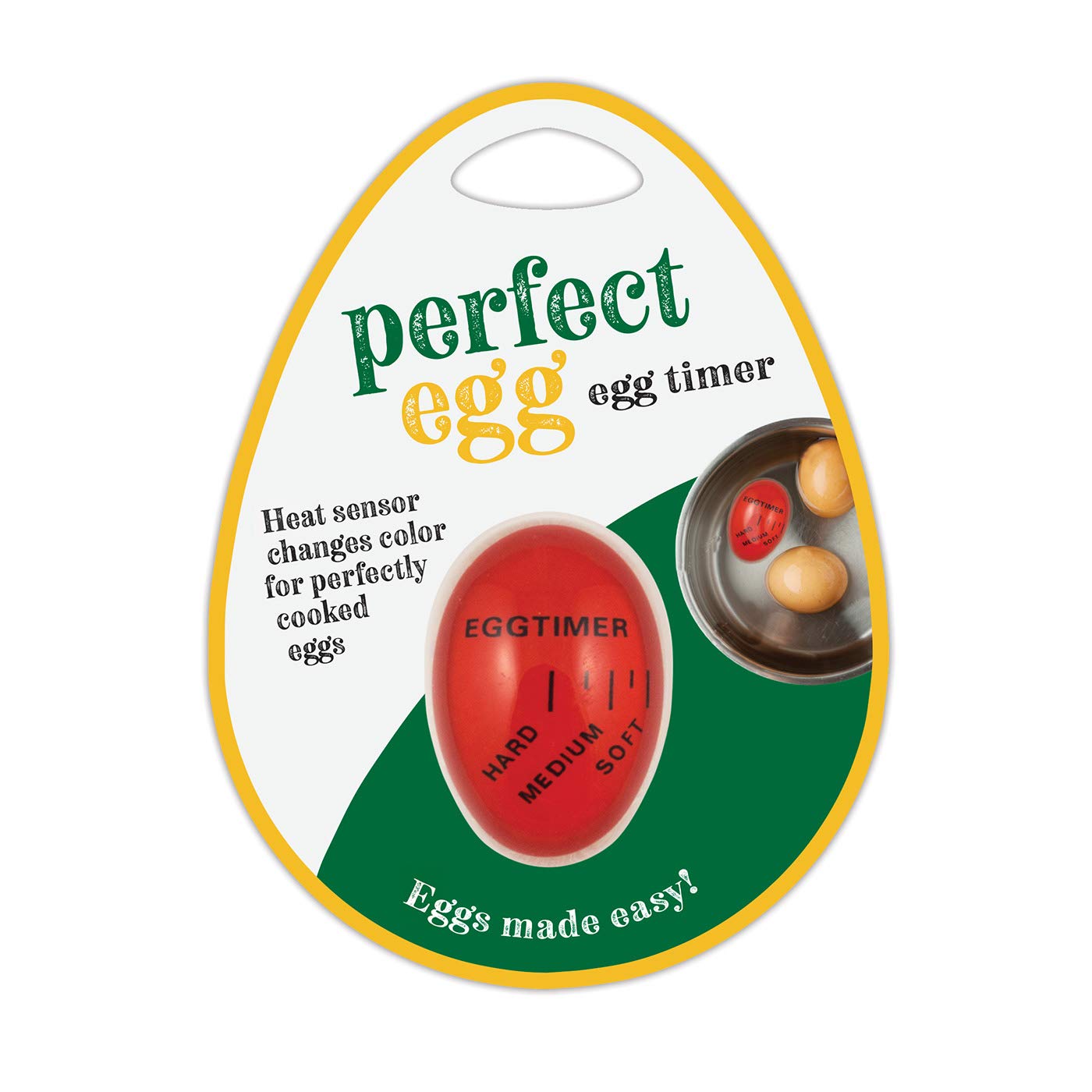 HIC Harold Import Co. HIC Perfect Timer, Heat-Sensitive Color Indicator for Easy Soft, Medium and Hard-Boiled Eggs, 2.25 x 1.25-inches, Red