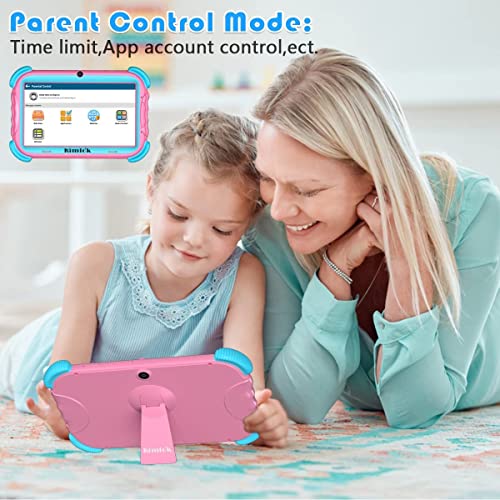 kimlok Kids Tablet 7 inch Toddler HD Touchscreen,2GB+32GB, WiFi, Parental Control APP,Dual Camera, Bluetooth, Friendly Learning Tablets for Kids with Case Included for Boy and Girl