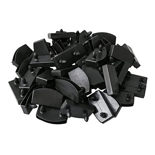 Etfbuy 50 Pcs Bed Board Plastic Bracket Single End 55mm Black Slat Caps Holders Connector Furniture Accessories for Holding Securing Wooden Slats Bed Base