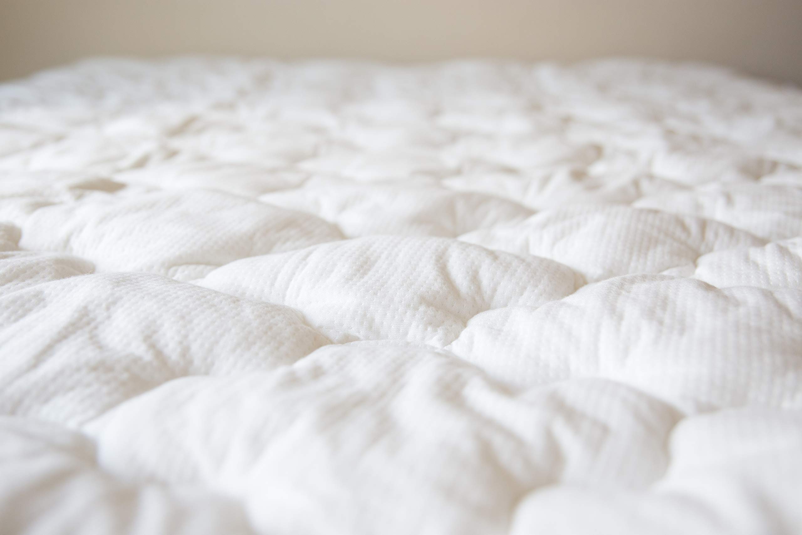 Pillowtex Waterproof Mattress Topper – Blend of Rayon Derived from Bamboo and Polyester, Silent, with Fitted Skirt, Mattress Protector - Cal King Size