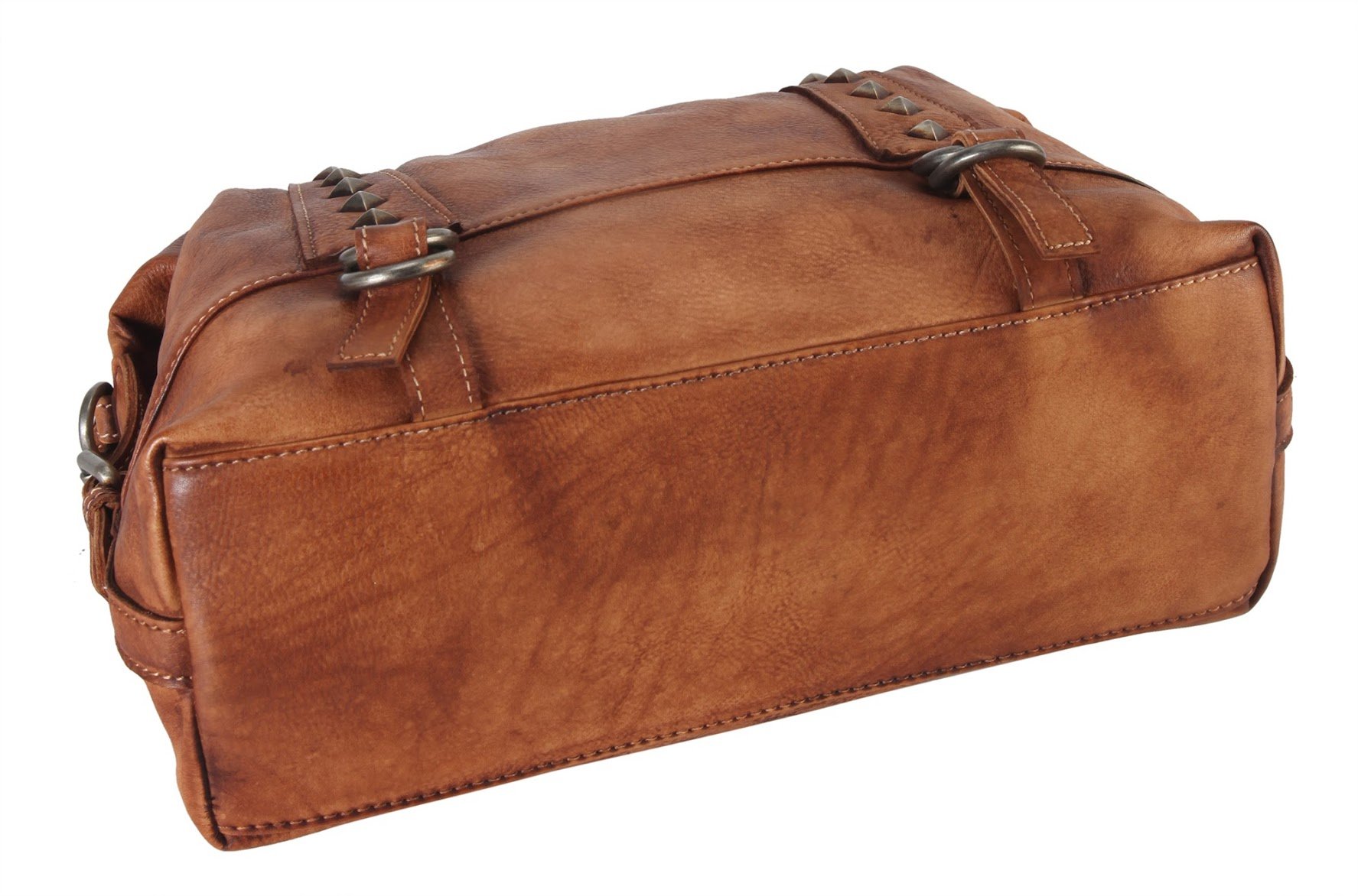 Diophy Genuine Leather Meduim Tote Accented with Studded & Buckle Décor with Removable Strap 150335