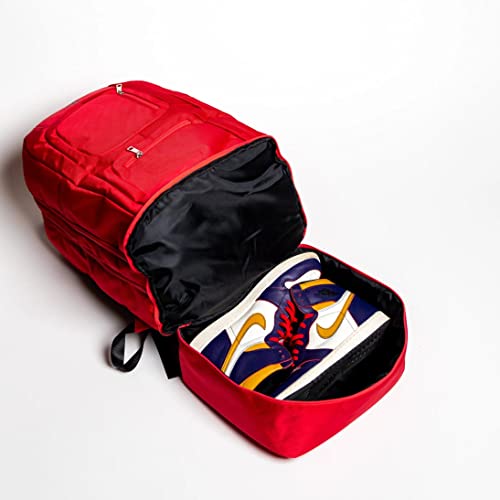 Sole Premise Laptop Shoe Carry-On Luggage Travel Multi-functional Sneaker Backpack Bag for Men & Women Red