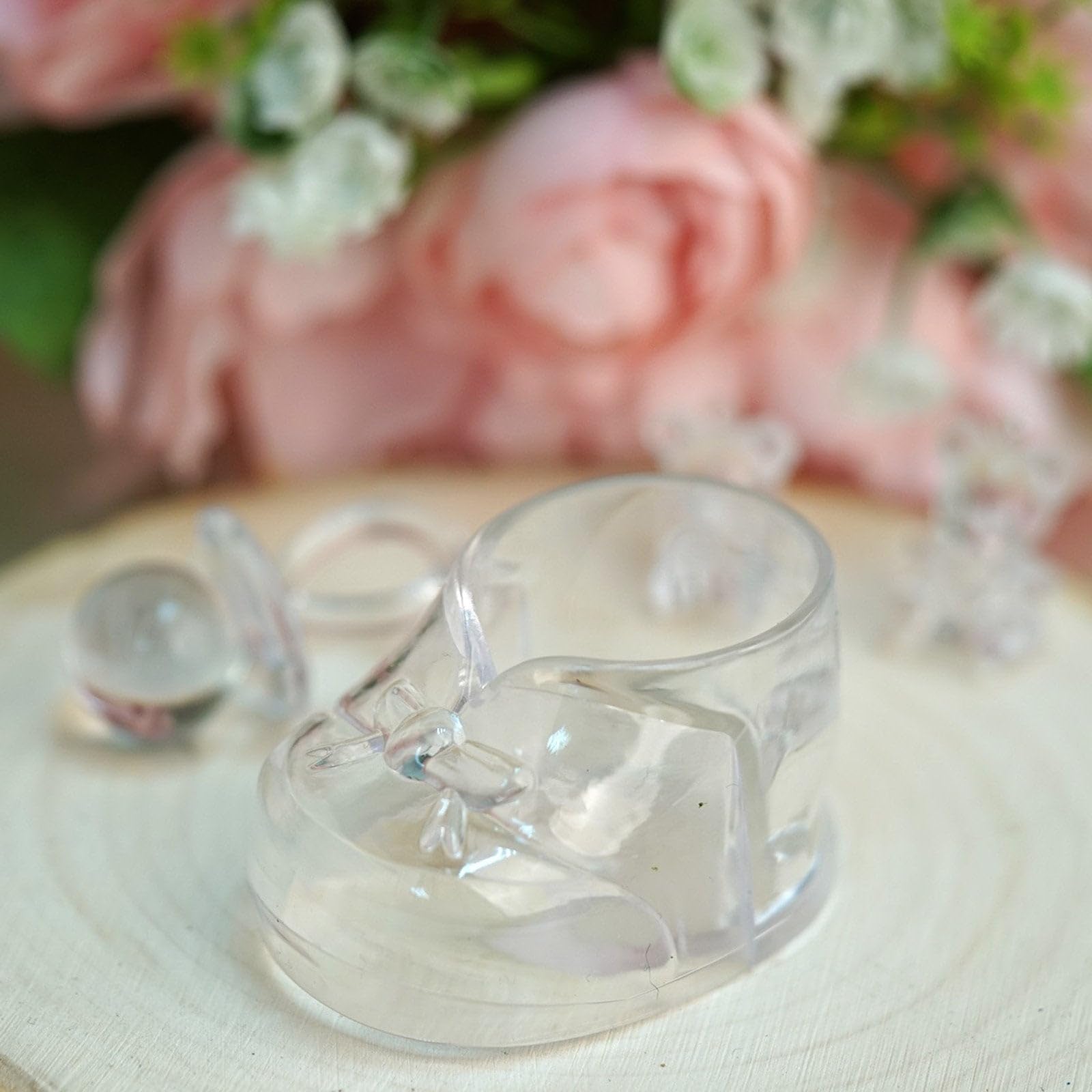 Efavormart 12 Pack Clear Fillable Baby Booties Shower Party Favor Gift