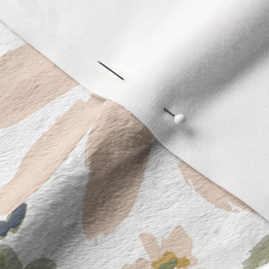 Spoonflower Fabric - Country Floral Watercolor Wildflower Summer Large Daisy Nursery Rustic Printed on Minky Fabric by The Yard - Sewing Baby Blankets Quilt Backing Plush