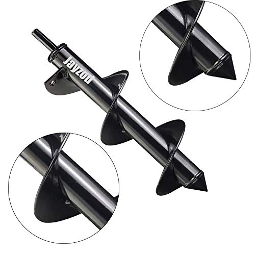 Jayzod Auger Drill bit for Planting 1.6x8.7"& 4x12" Garden Auger Spiral Drill Bit,Bulb & Bedding Plant Augers,Plants Drill bit for 3/8” Hex Drive Drill