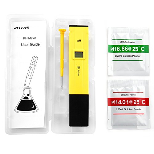 Jellas Pocket Size pH Meter Digital Water Quality Tester for Household Drinking Water, Swimming Pools, Aquariums, Hydroponics, pH Measurement for 0-14.0 pH, Β± 0.1 Accuracy, 0.1 Resolution.(Yellow)