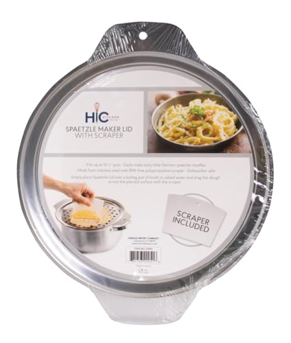 HIC Kitchen Spaetzle Noodle Dumpling Maker Lid with Scraper
