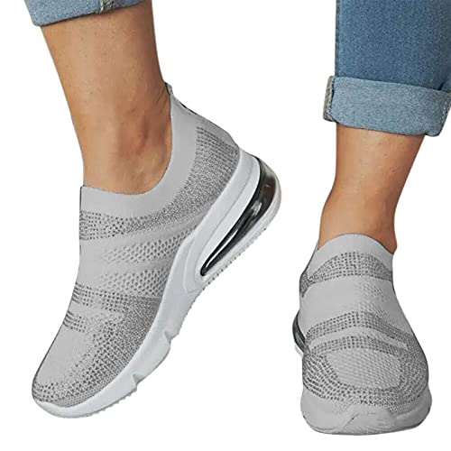 FASDNENDYS Breathable Soft Lightweight Mesh Sole Solid Color Casual Women's Women's Hiking Slip Shoes Women White