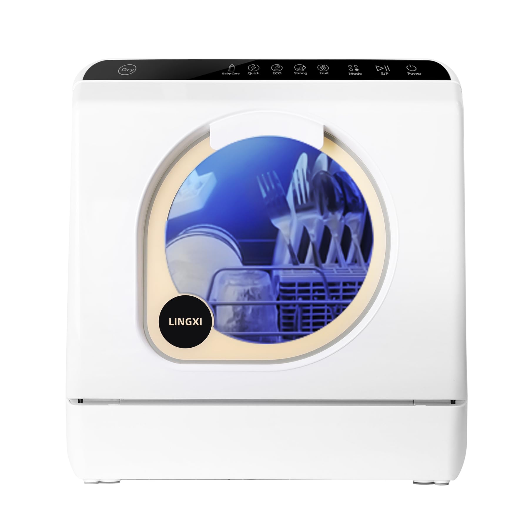 LINGXI Counter Top Dishwasher ,Countertop Dishwasher with Water Tank. Portable Dishwasher With Dryer,Baby Care,360° Spray, Dishwasher For Apartments,Rvs.