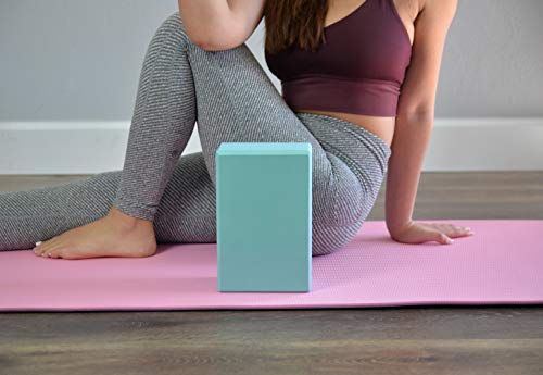 EvriFit Yoga Blocks, High-Density Foam Workout Accessory, Optimal Comfort, Good for All Levels, Teal, 2 Pack