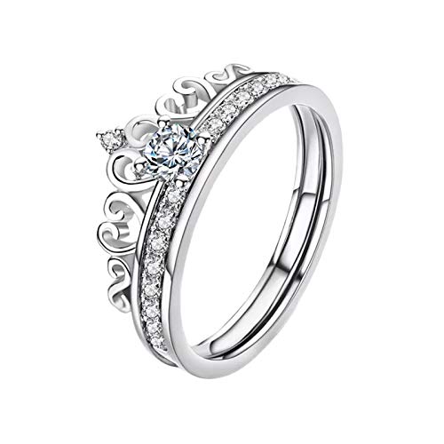 erDouckan Alloy Ring Solid Detachable Crown Detachable Crown Ladies Ring for Wedding - Platinum US 7 for Summer Spring Women Girl Fashion Ring