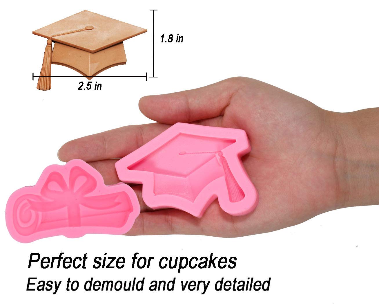 Graduation Mold Graduation Chocolate Candy Molds Graduation Cupcake Toppers Graduation Tassels Chocolate Candy Fondant Mold for Graduation Party Supplies
