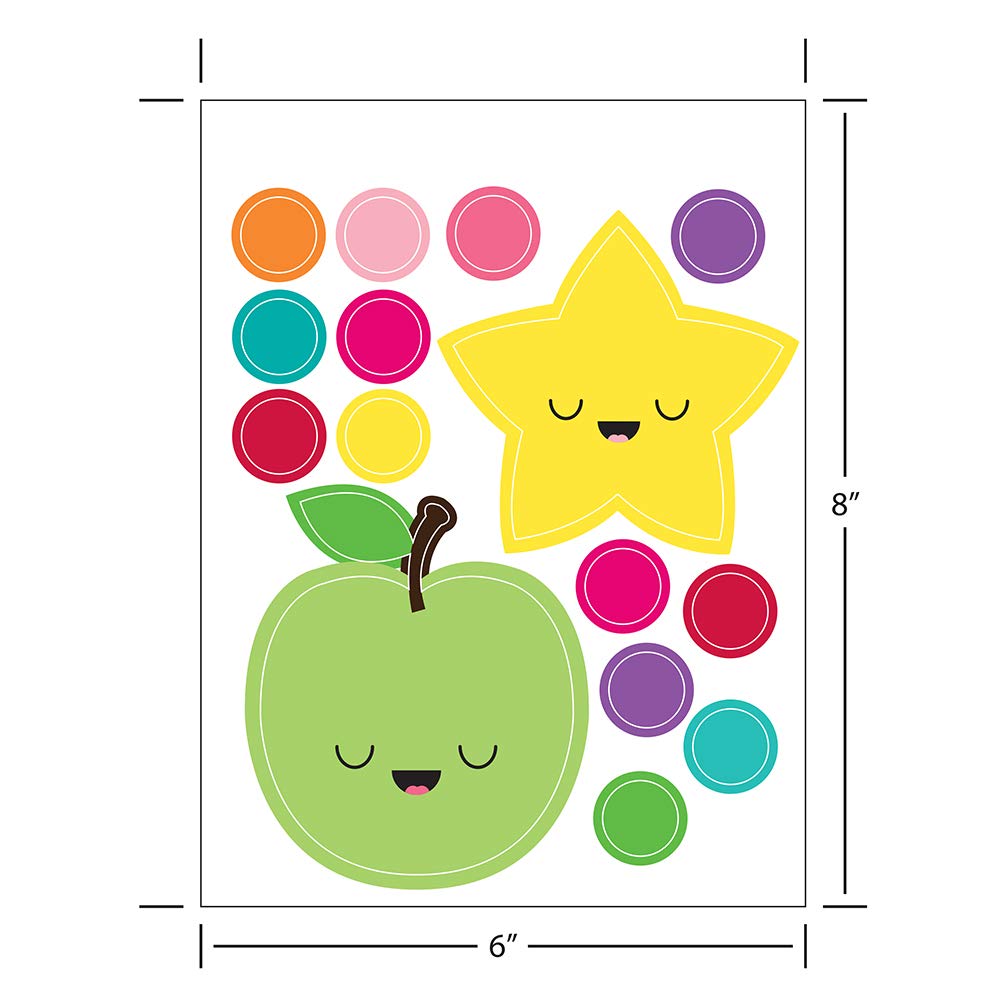 Paper Riot Co. Peel-and-Stick Assorted Kawaii Cute Cartoon Food Vinyl Wall Decal Set, 147 ct.