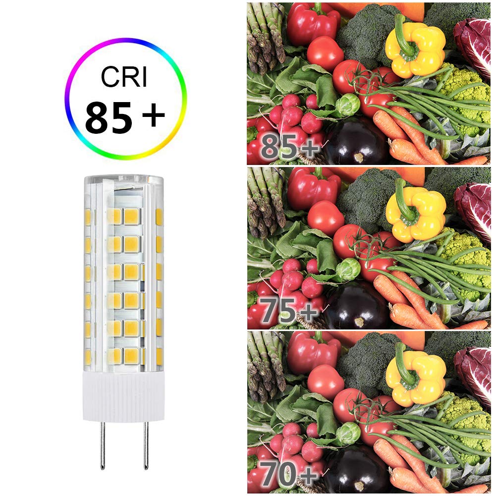 DiCUNO G8 LED Bulb, Dimmable 6W Warm White 3000K, 110V Xenon 60w Halogen Replacement, Under Cabinet Counter Light, 6Pcs, Note: Must Check Size Before Purchase(See Picture 2 & 3)