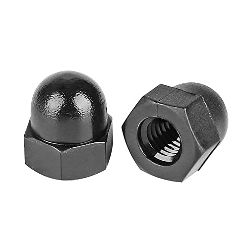 pouilzx Pack of 30) Acorn Hex Cap Nuts M8 Dome Cap Head Nuts Nylon Hexagon Decorative Crown Cap Locknuts Fasteners for Screws Bolts Black